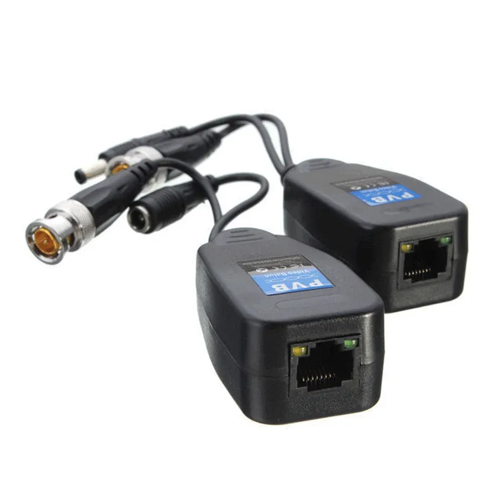 Cat5 Splitter BNC Video Power Balun Transceiver to CAT5e 6 RJ45 ...