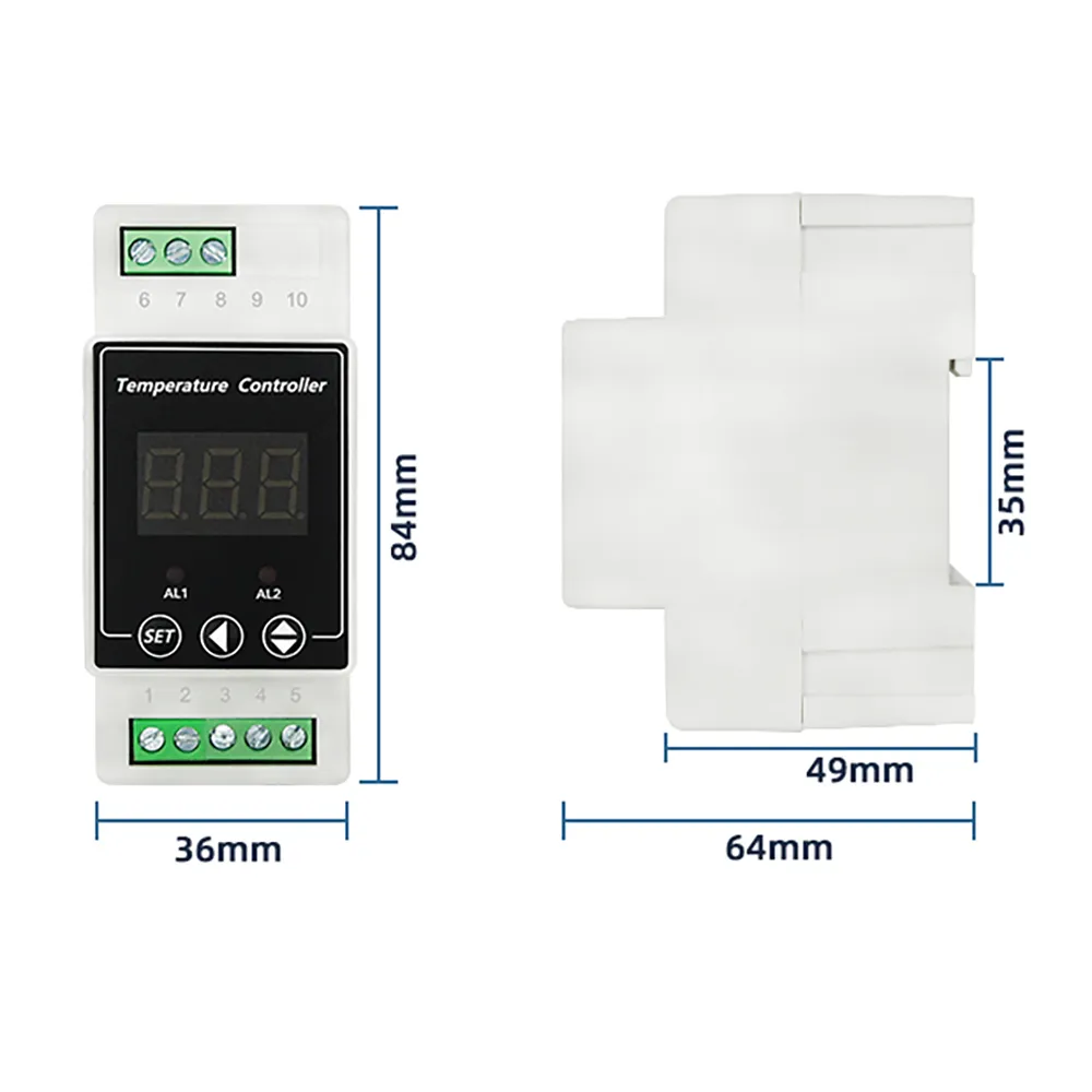 AC100V 240V/DC8V 24V DIN Rail Temp Controller Thermostat, Digital ...