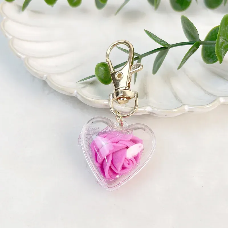 Creative Rose Keychains Eternal Flower Heart Charm... From Ddmymaster ...