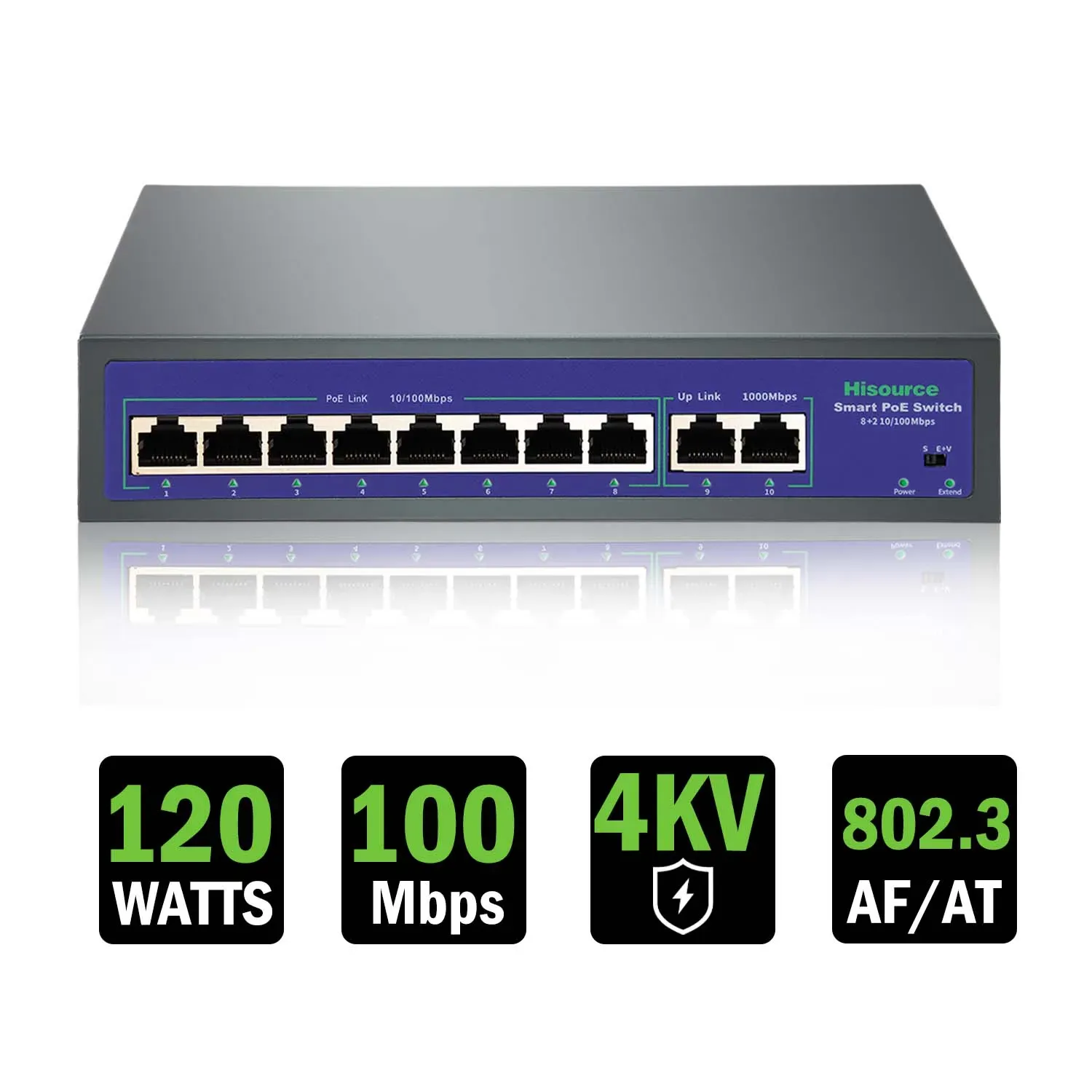 4 6 8 9 Port 10/100Mbps Ethernet Fast Switch 120W POE IEEE 802.3af/at ...