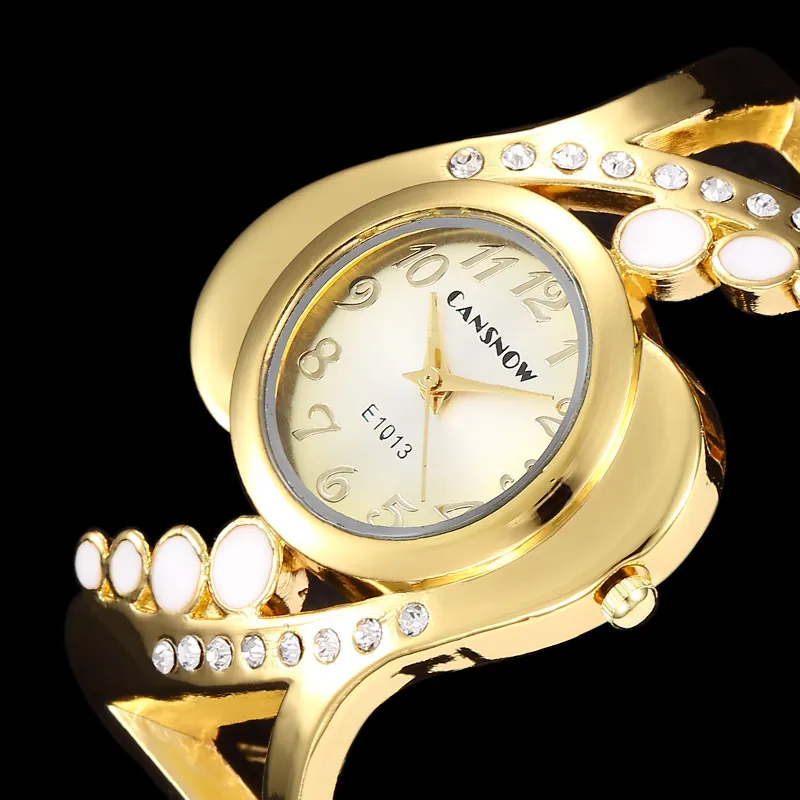 Women Bangle Wristwatches Gold Silver Rhinestone Bracelet Watch for ...