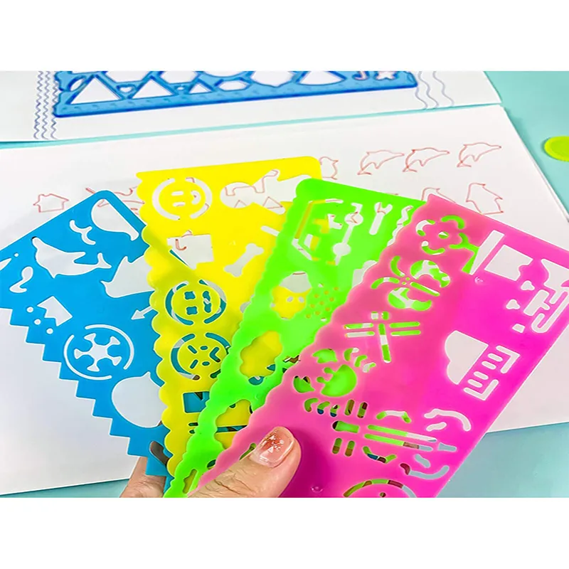 Bendable Ruler & Multifunctional Hollow Drafting Tools Set - School ...