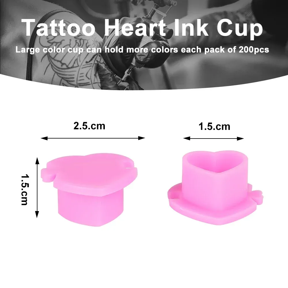 Microblading Disposable Ink Cups with Base, Heart Shape Tattoo Pigment ...