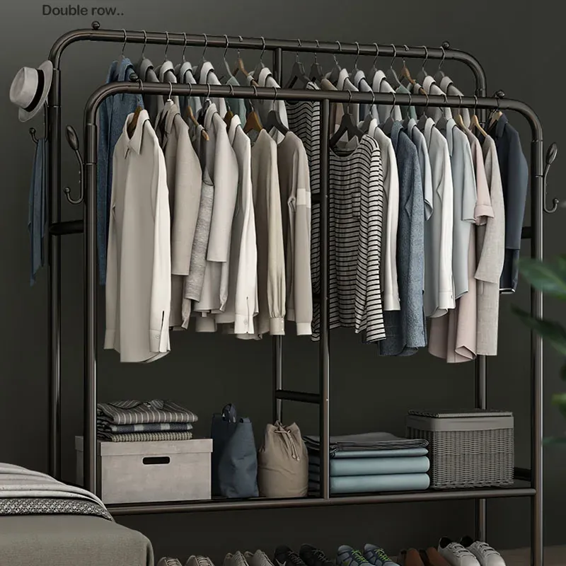 Wall Mounted Clothes Rack With Shelf Versatile Hanger For Living Room ...