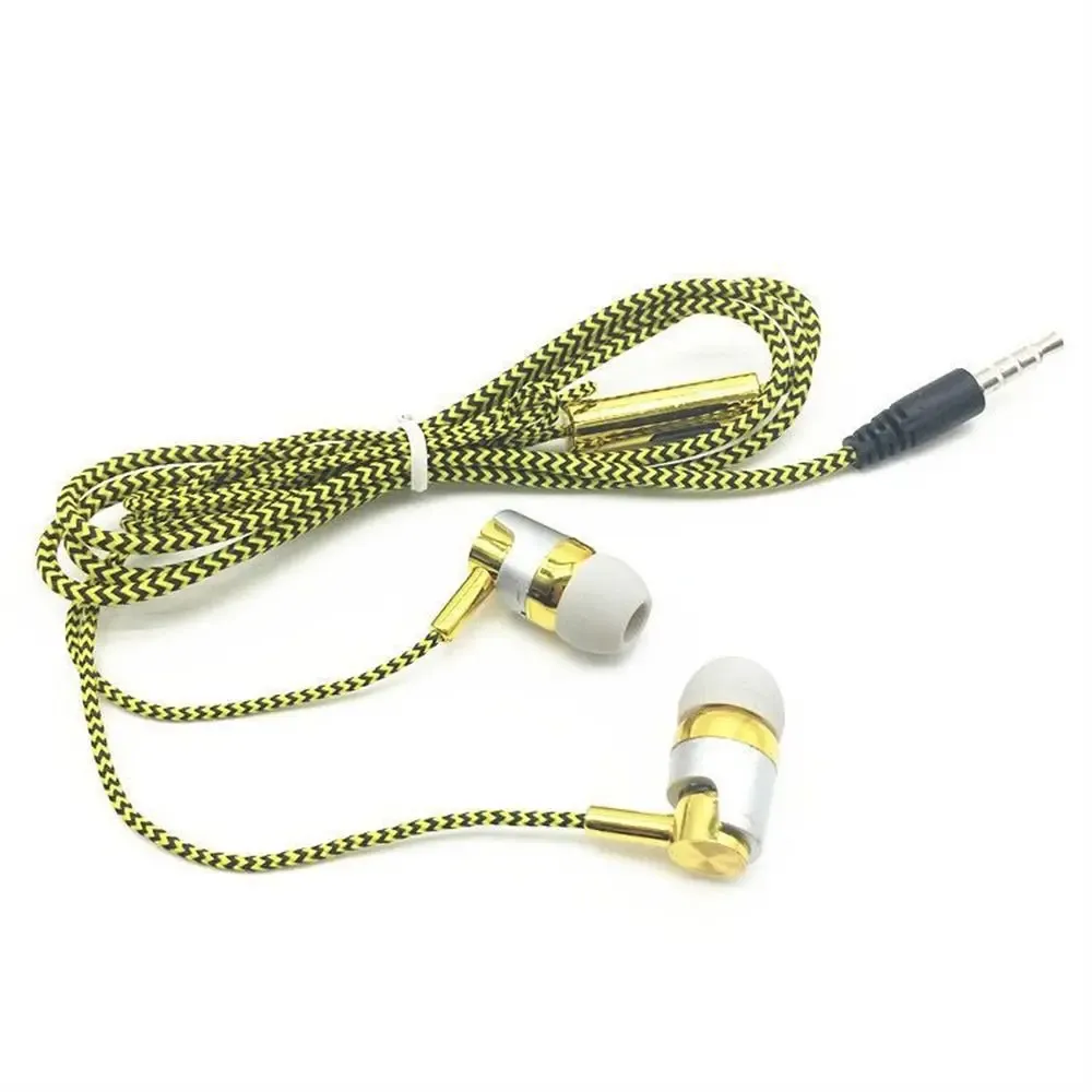 Universal In-ear Headphone Braided Cord with Microphone 3.5mm Jack ...