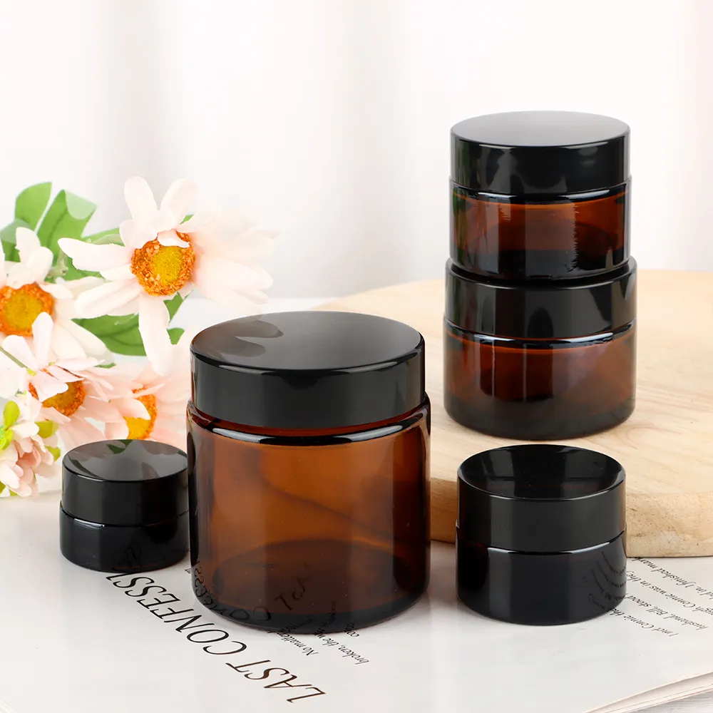 Mini Dark Brown Glass Split Bottle Empty Jar: 5ml - 500ml Cosmetic ...