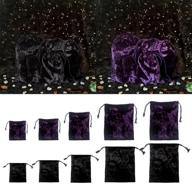 Velvet Drawstring Bag for Jewelry, Tarot Cards, Dice, and Party Storage ...