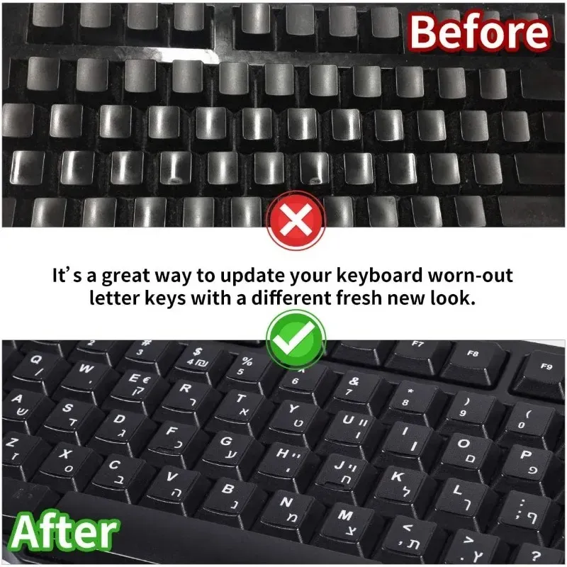 Keyboard Letters Replacement Sticker for Laptop Keyboard with English ...