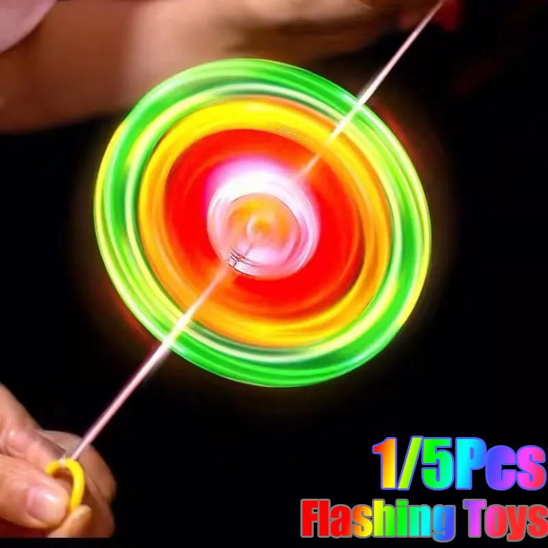 5/Kids' Colorful LED Light Flying Saucer Mini Finger Gyro Toys Material ...