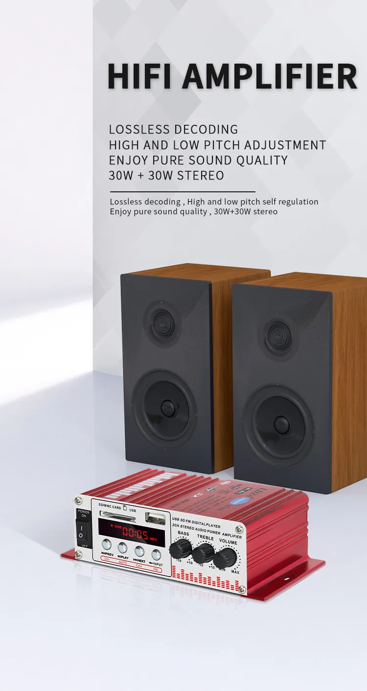 BT88 Audio Amplifier Home Theater 2 Channel Bluetooth Class D Amplifier ...