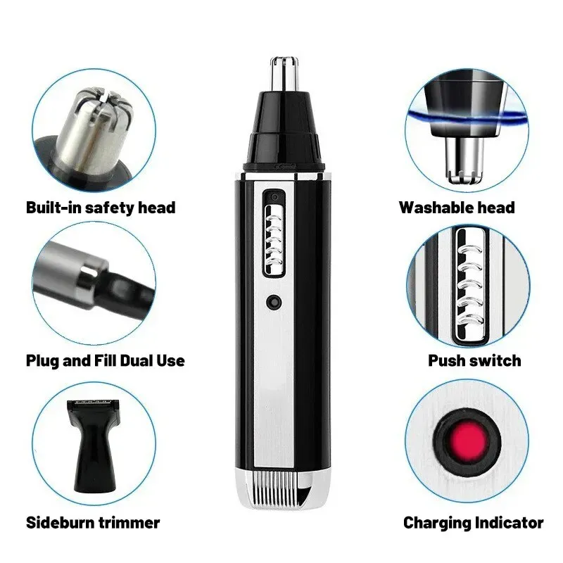 Multifunctional 4-in-1 Rechargeable Nose & Beard Trimmer Kit for Men ...