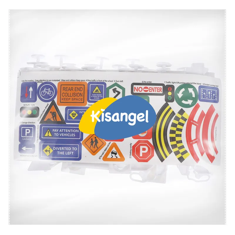 56-Piece Street Playet with Traffic Signs and toy highway signs for Kids