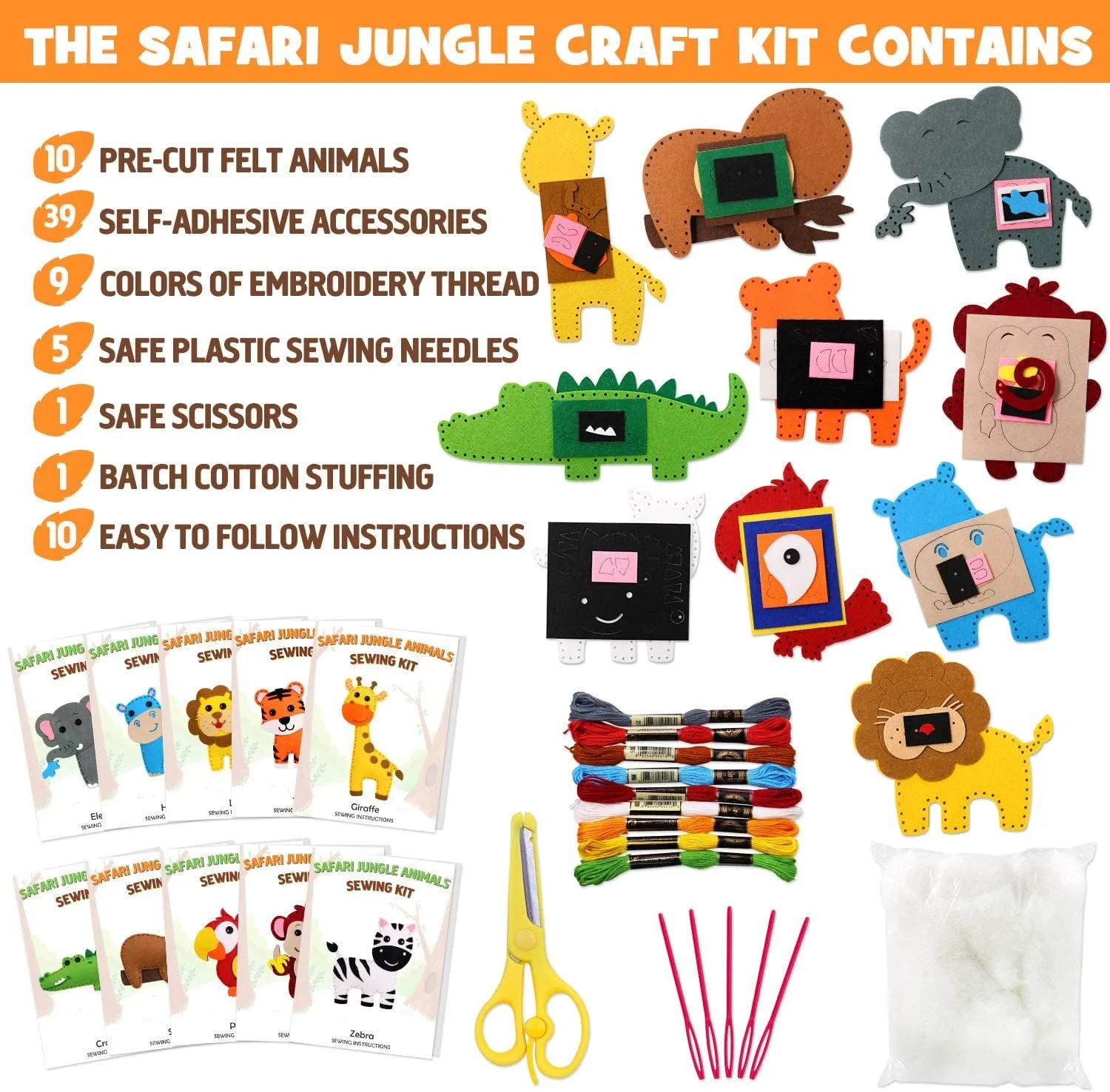 Forest Animals Craft Kit - DIY Sewing Felt Plush...