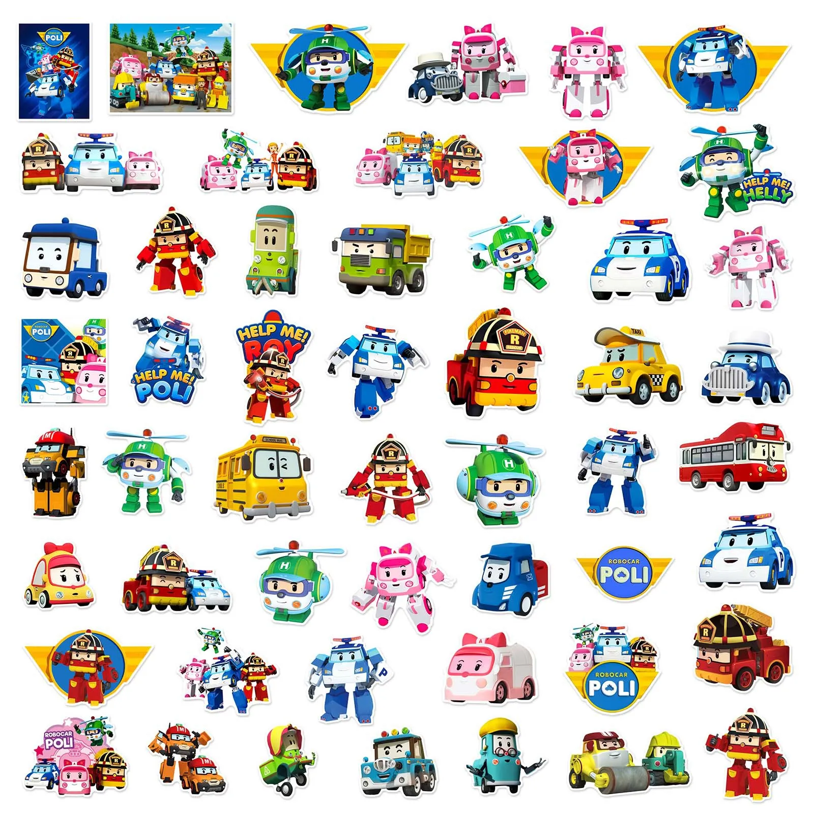 Robocar Poli Transformer Vehicle Roblox Stickers Set Of 10/50 For ...