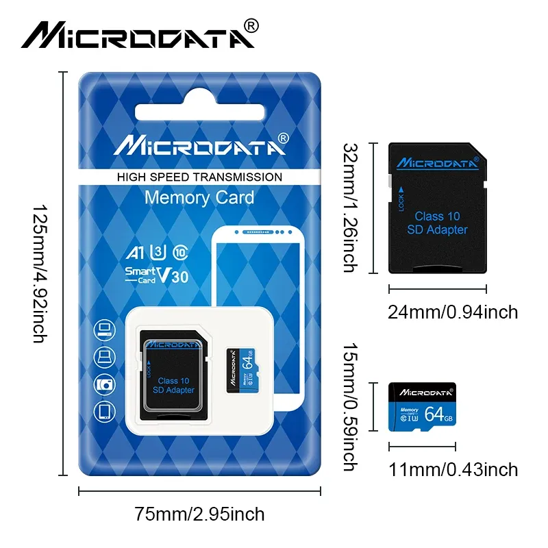 High Speed Micro SD Cards Class 10 Memory Cards For Smartphone PC 4GB ...