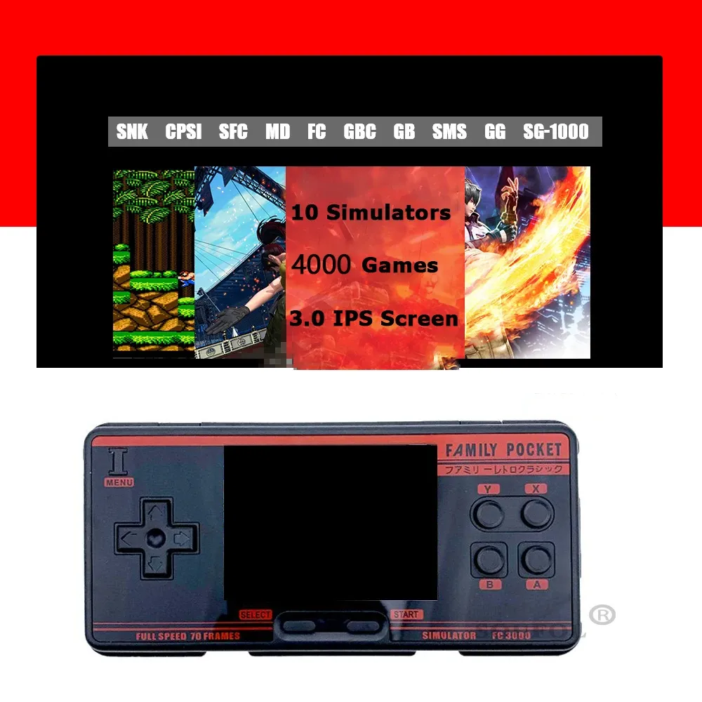 Retro Handheld Game Console With 3.0 Inch IPS Screen, Portable Game ...
