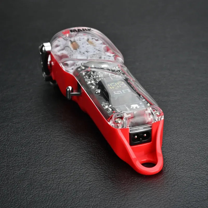 WMARK NG-409 Pro Barber Oil Head Hair Clipper Kit - Transparent Red ...