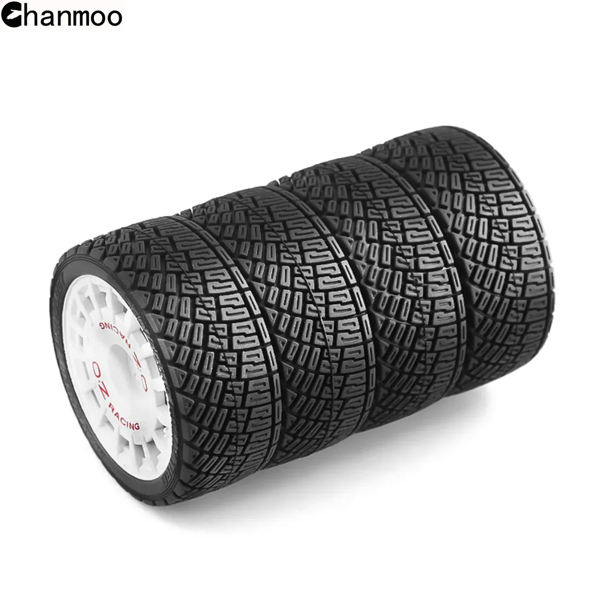 RC Rally Car Tires & Plastic Wheels, On-Road Racing Tyre Set for 1/10 ...