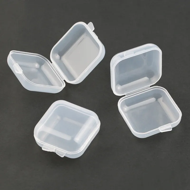 Small Plastic Storage Boxes For Jewelry Transparent Square Containers ...