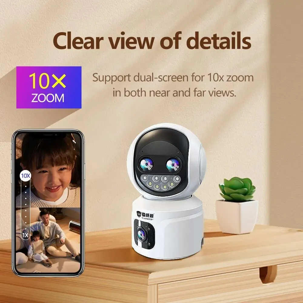 DHgate.com:Luowice 9MP 3-Lens Dual-Screen PTZ WiFi Security Camera: 10X ...