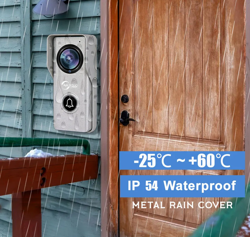 Video Door Intercom System: 7 Inch Touchscreen, 1080P, Metal Doorbell ...