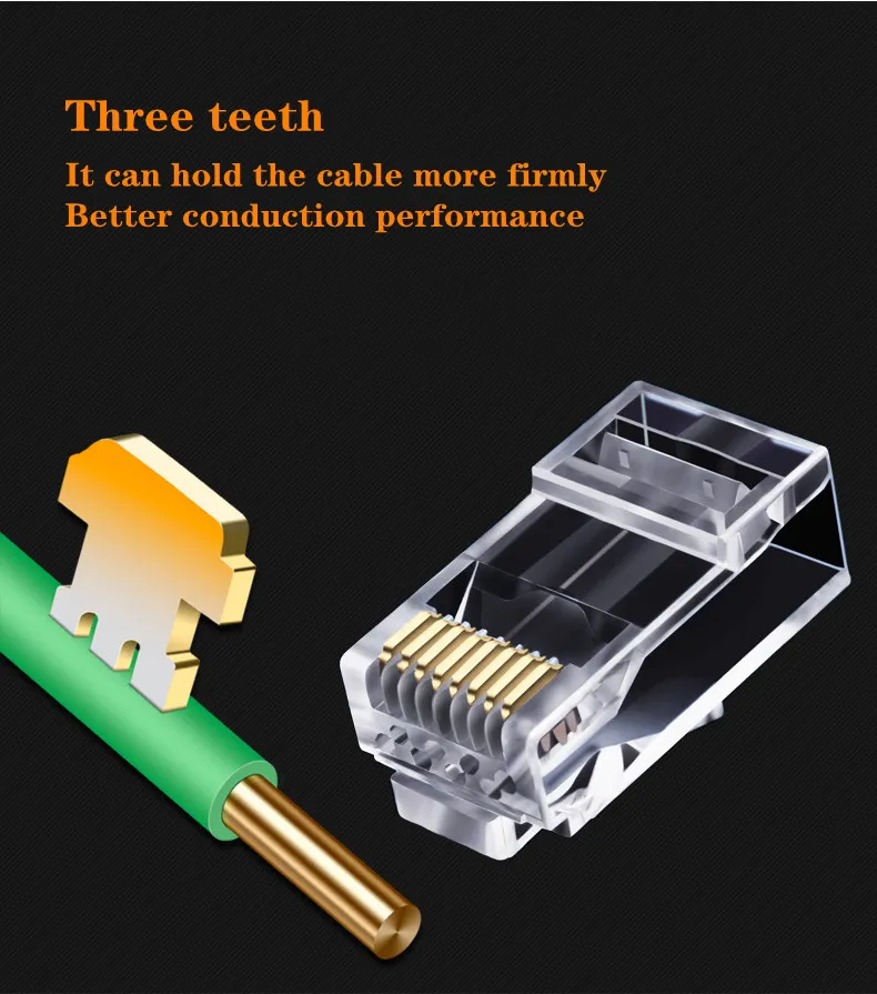 Cat5e Connector Modular Ethernet Cable RJ45 Ends Pure Copper UTP ...