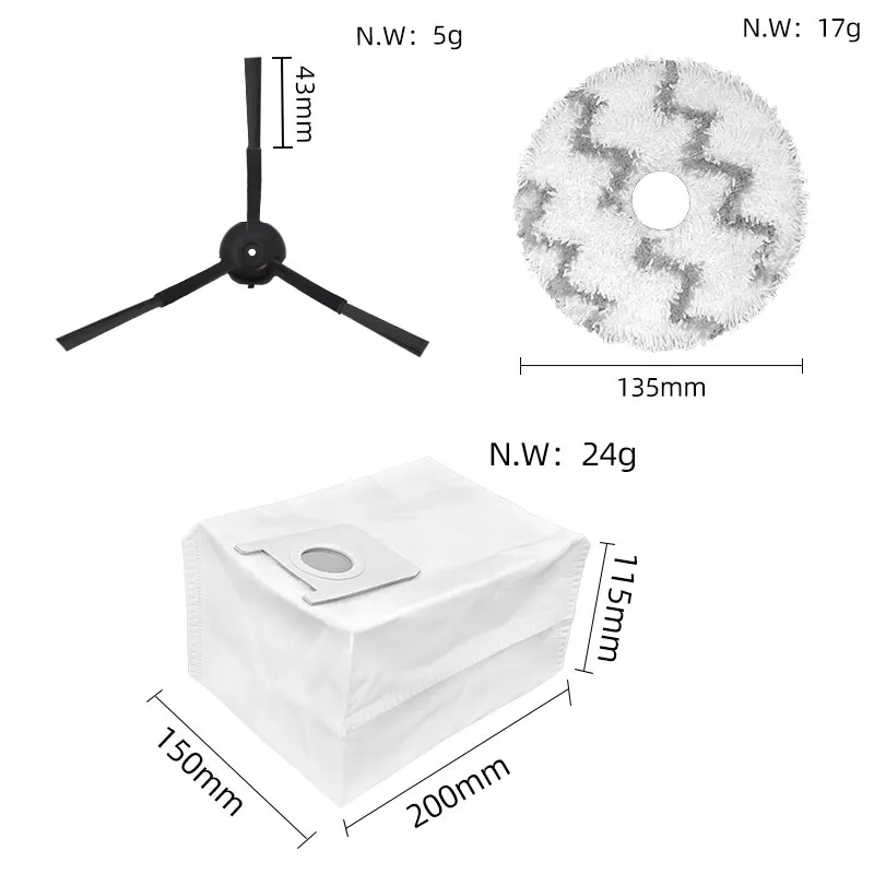 DHgate.com:Xiaomi EVA Robot Vacuum Replacement Kit: Hepa Filter, Side ...