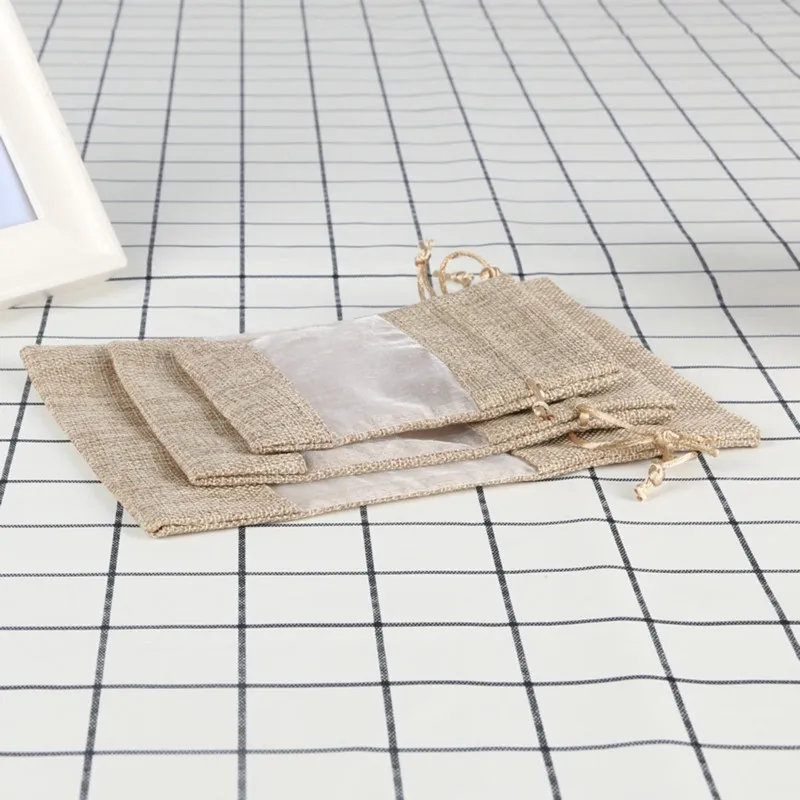 Small Organza Drawstring Bags: Linen & Burlap Pouches for Favors ...