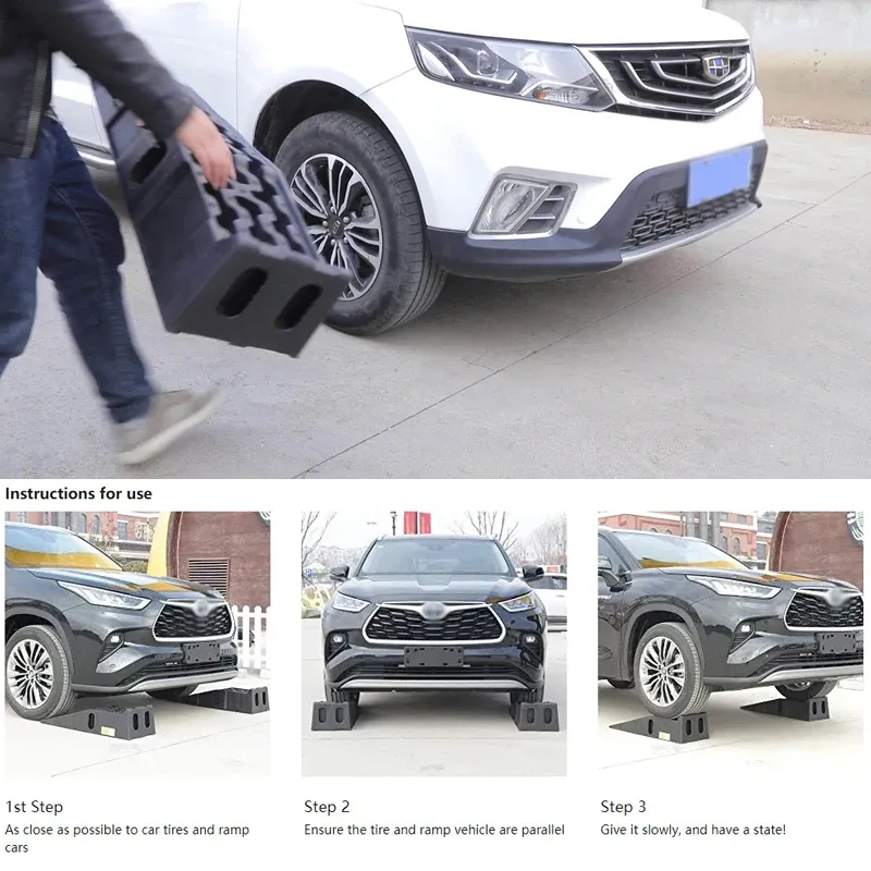 7T Heavy Duty Car Lift Ramp Portable Plastic Garage And Home Vehicle ...