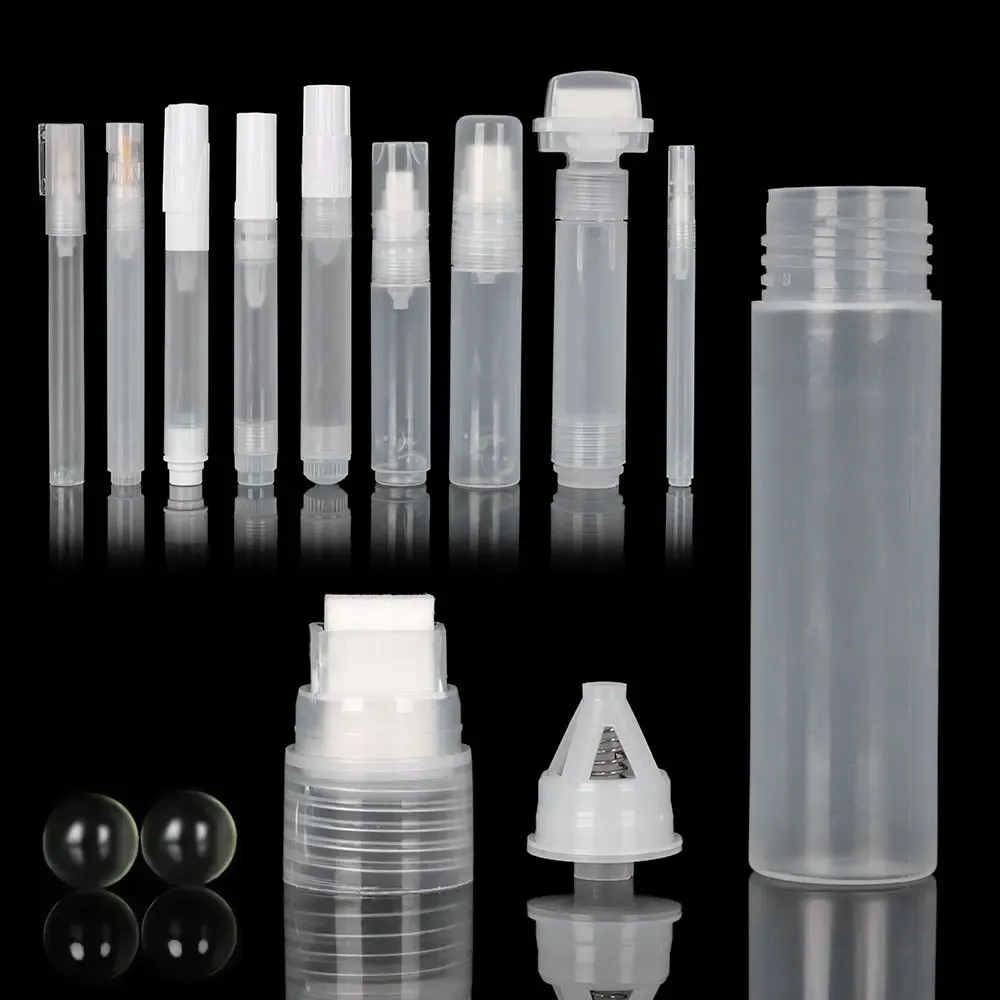 Refillable Acrylic Paint Pen Transparent Barrels for Liquid Chalk ...