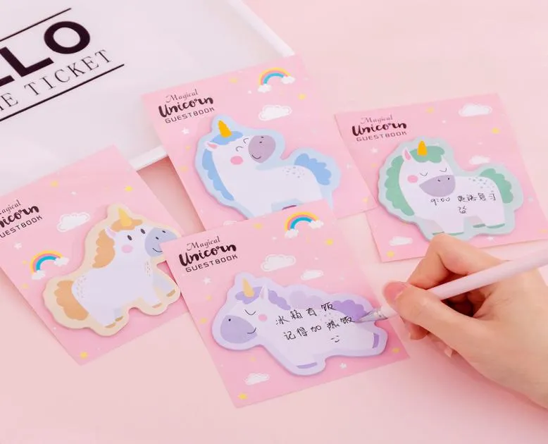Wholesale Kawaii Unicorn Cartoon Sticky Simple Sticky Notes Cute N ...