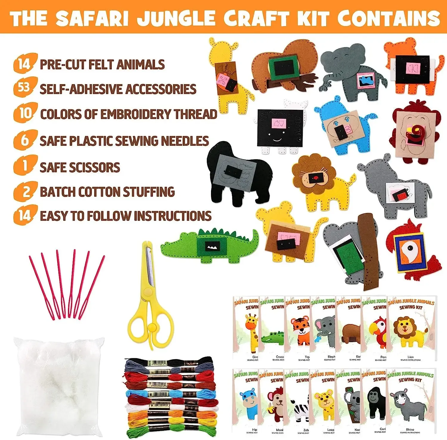 Forest Animals Craft Kit - DIY Sewing Felt Plush...
