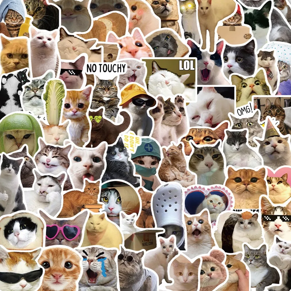 DHgate.com:Cute Cat MEME Animals Stickers - Waterproof Vinyl Decals for ...