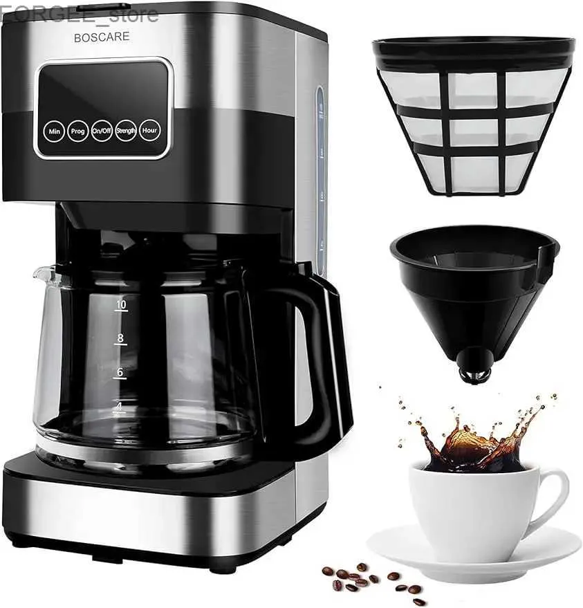 10-Cup Programmable Coffee Maker - Drip Coffee Machine, Compact Mini ...