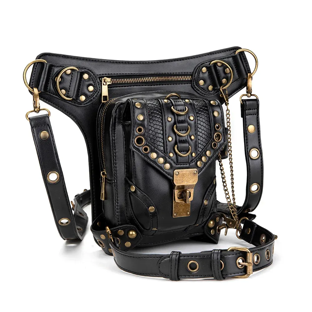 DHgate.com:Steampunk Crossbody Thigh Bag - PU Leather Vintage Hip Leg ...