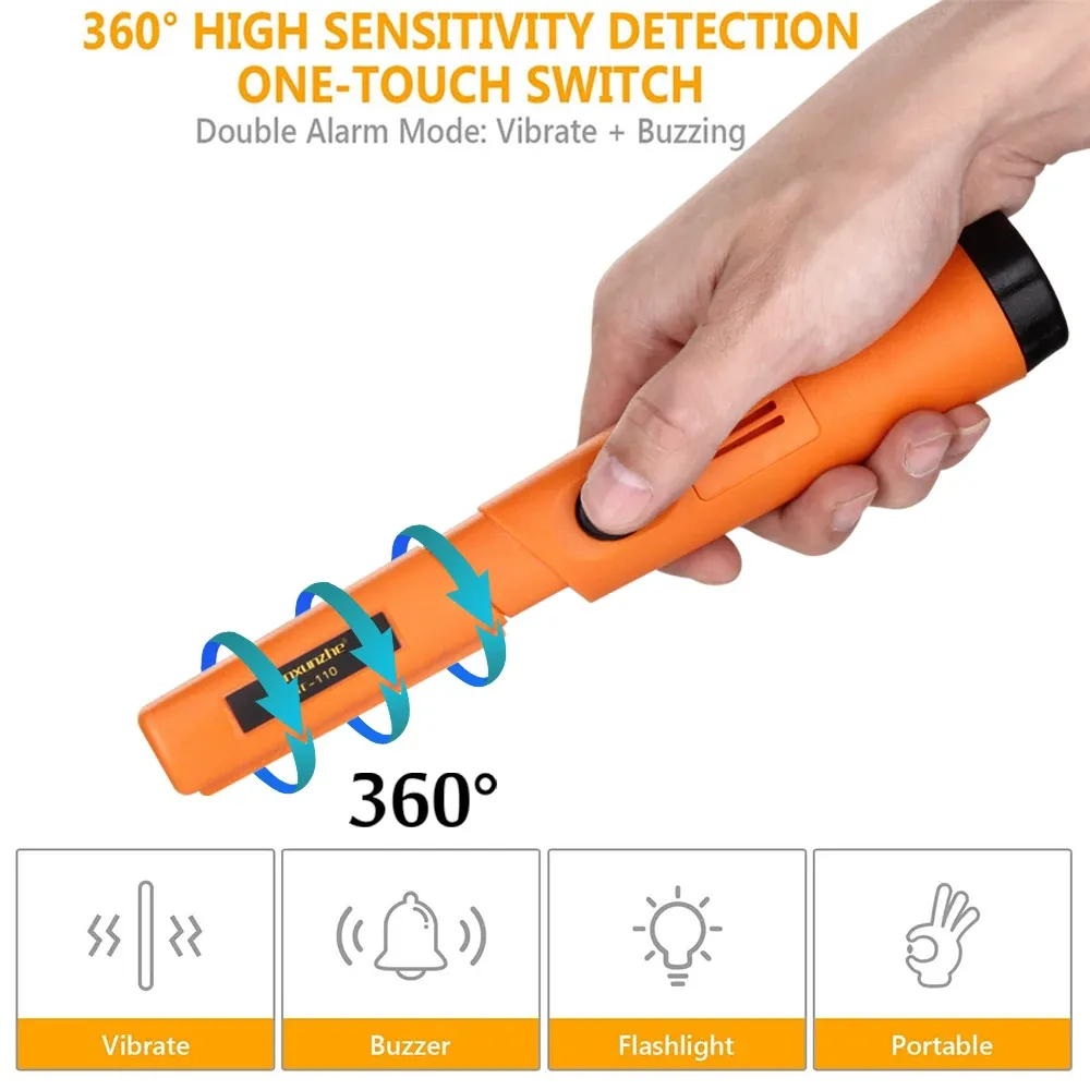 High-Sensitivity IP68 Waterproof Metal Detector Pointer Pinpointer with ...