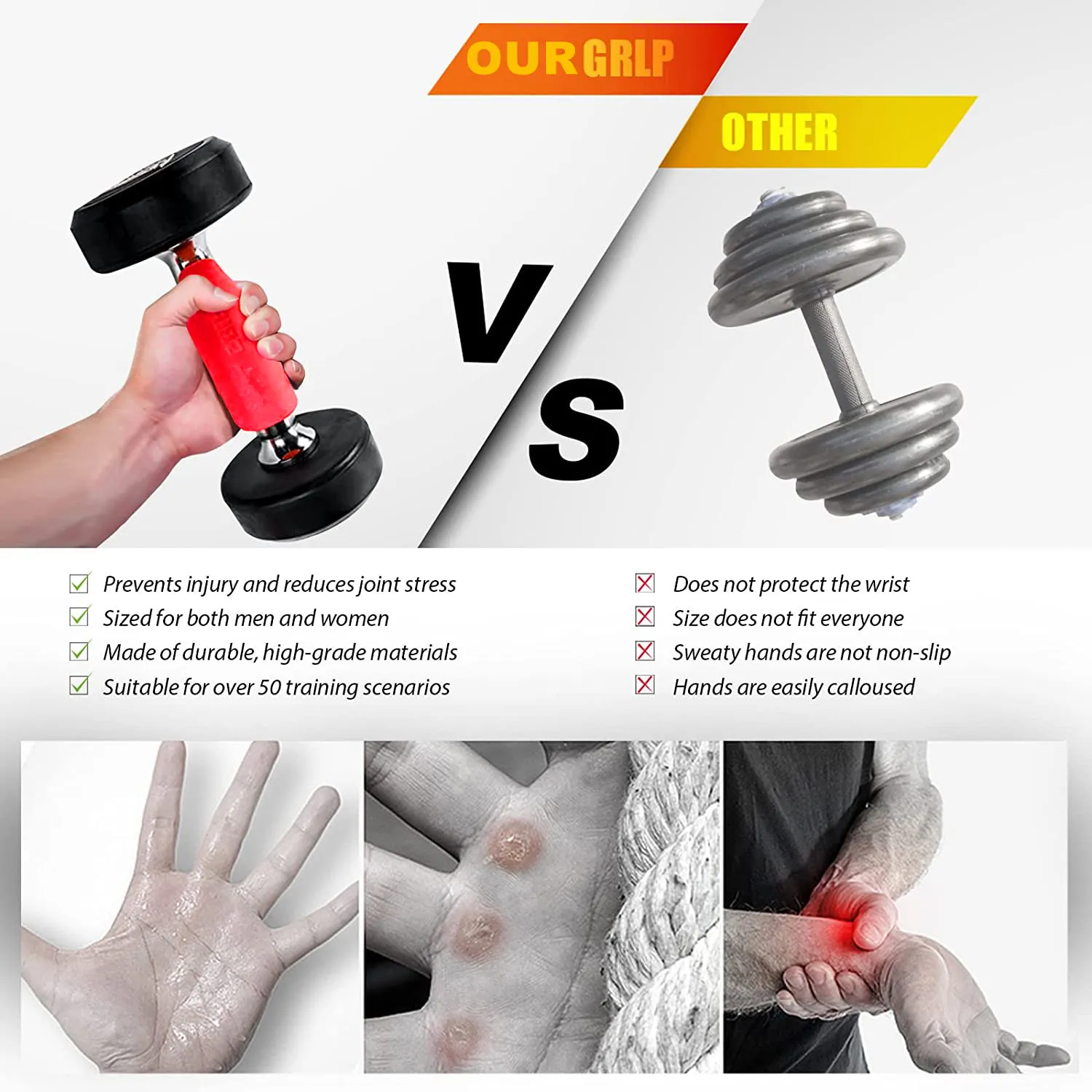 DHgate.com:2-Pack Silicone Anti-Slip Dumbbell Handles for Weightlifting ...