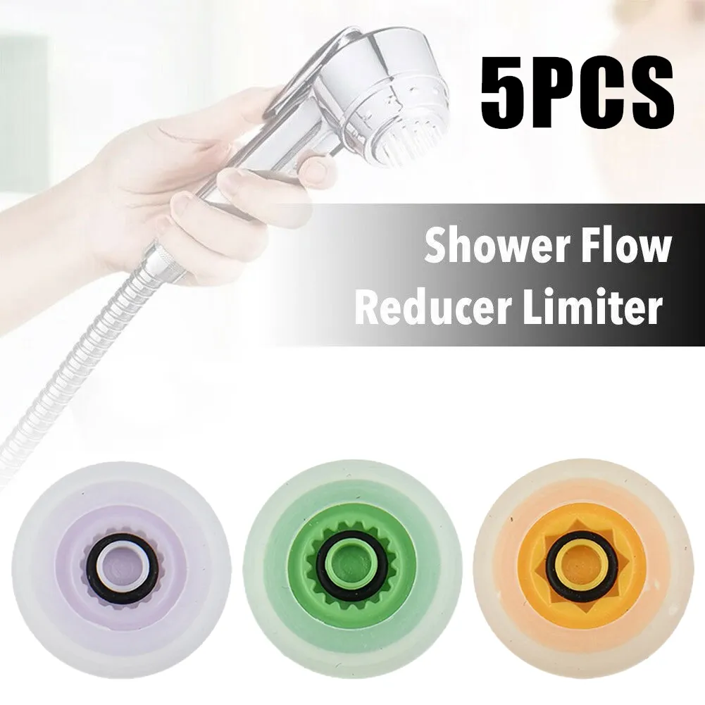 5-Pack Eco-Friendly Shower Flow Restrictors - 4/6/7 L/min Water-Saving ...
