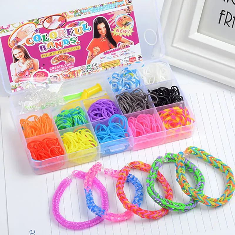 Elastic Rubber Bands DIY Tool Set Colorful Weave Machine Bracelet ...