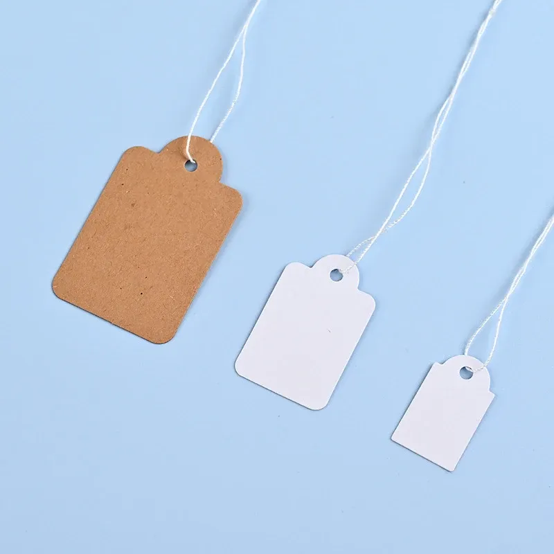 5 Styles Blank Square Card Hang Tags with String for Jewelry Clothing ...