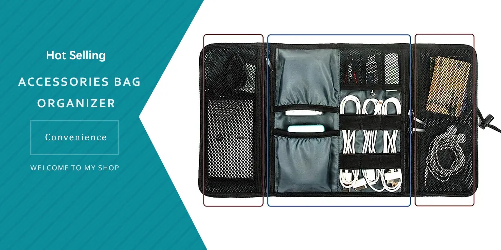 ValueWin Travel Cable Bag Portable Waterproof Laptop Accessories ...