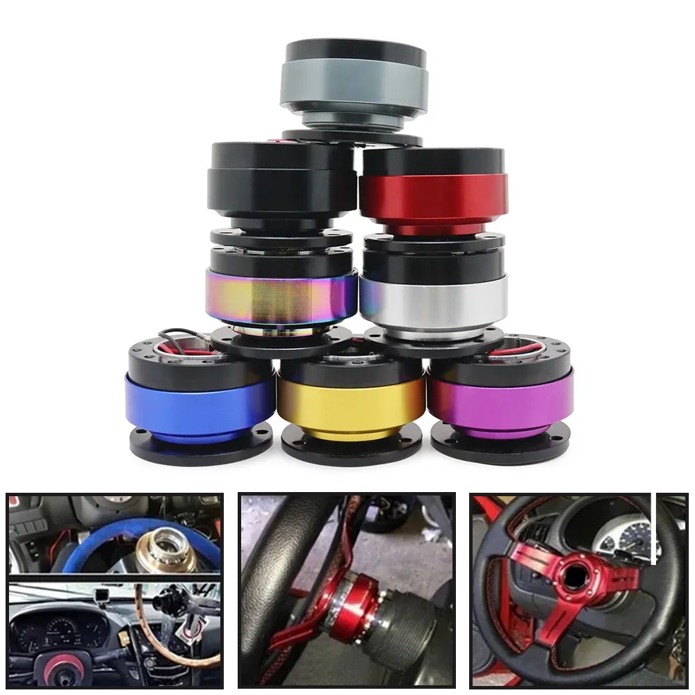 Black 8-Color Steering Wheel Hub Adapter Quick Release Snap Off Kit for ...