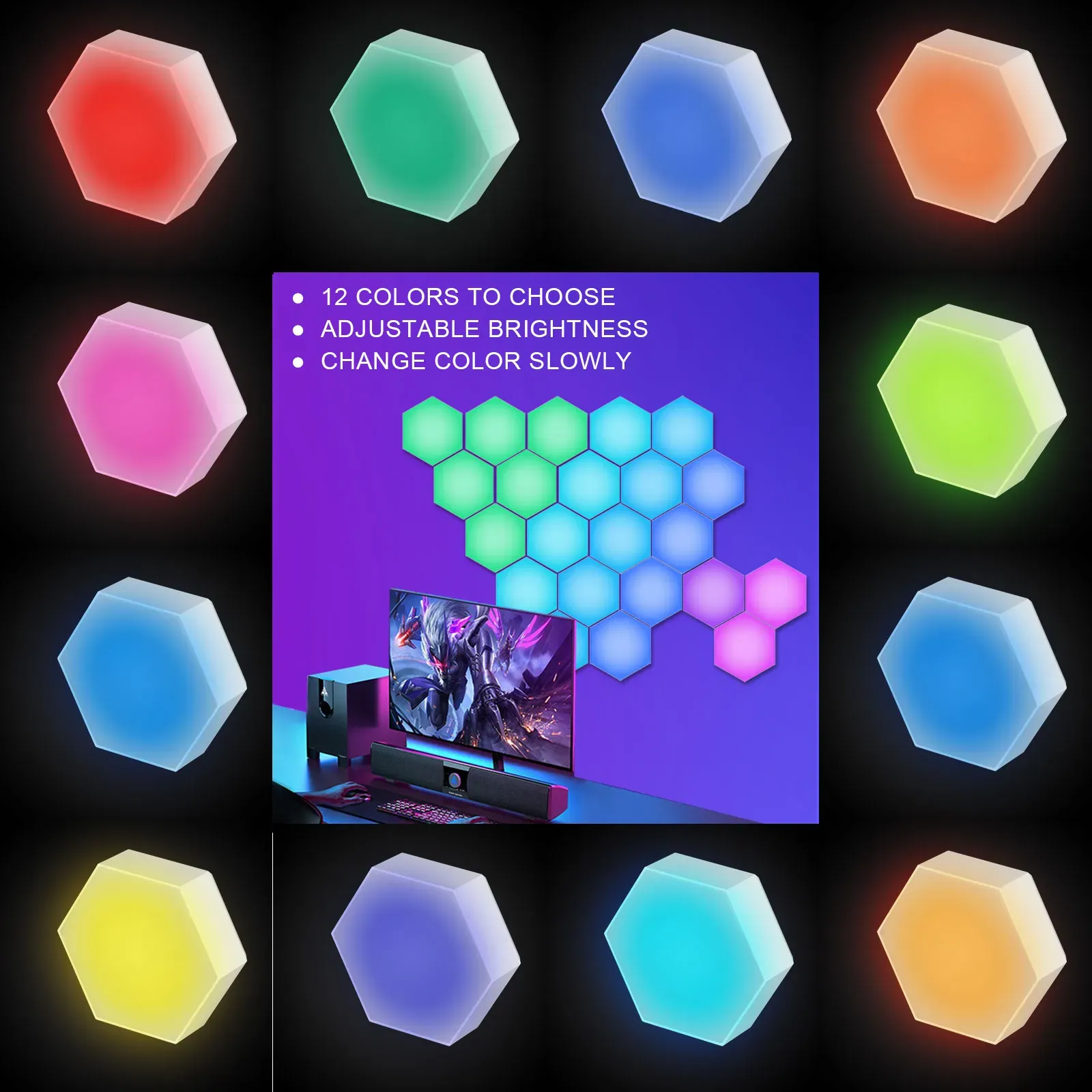 DIY Hexagon Lights: Colorful LED Ceiling Light For... From Ddmyhome ...