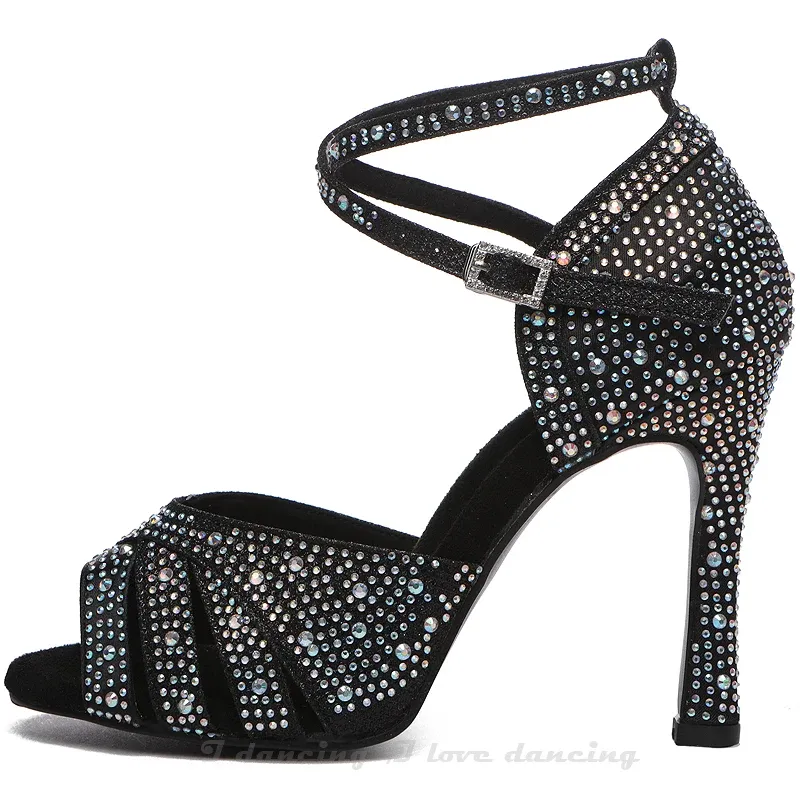 DHgate.com:JuseDanc Womens Black Dance Shoes with Rhinestones for ...