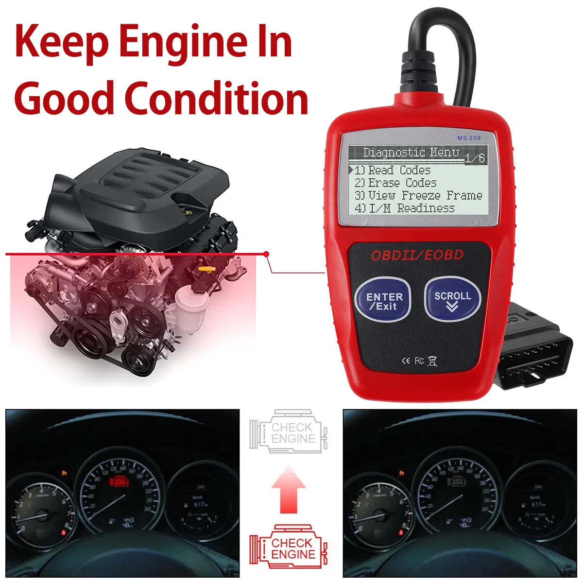 Automotive Scanners Professional Car Code Reader, Accurate I/M ...