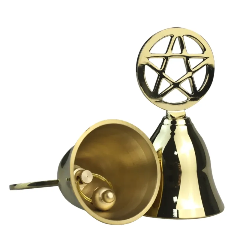 Pentagram Altar Ornament Cup Brass Hand Altar Bell Ritual Ringing ...