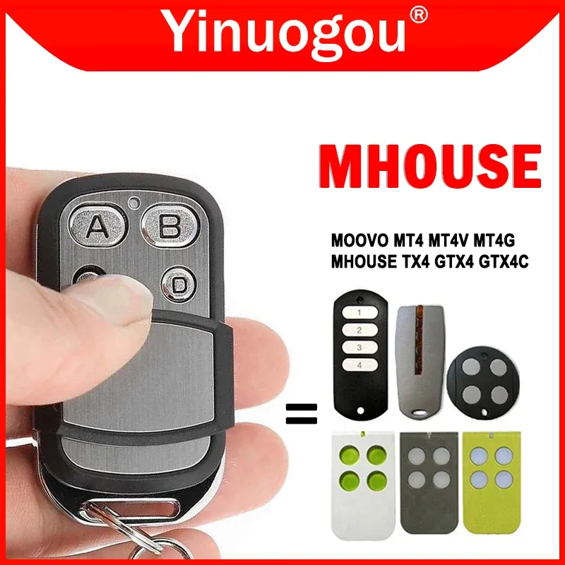 MHOUSE MYHOUSE GTX4 TX4 GTX4C MOOVO MT4 MT4V MT4G Garage Door Remote ...