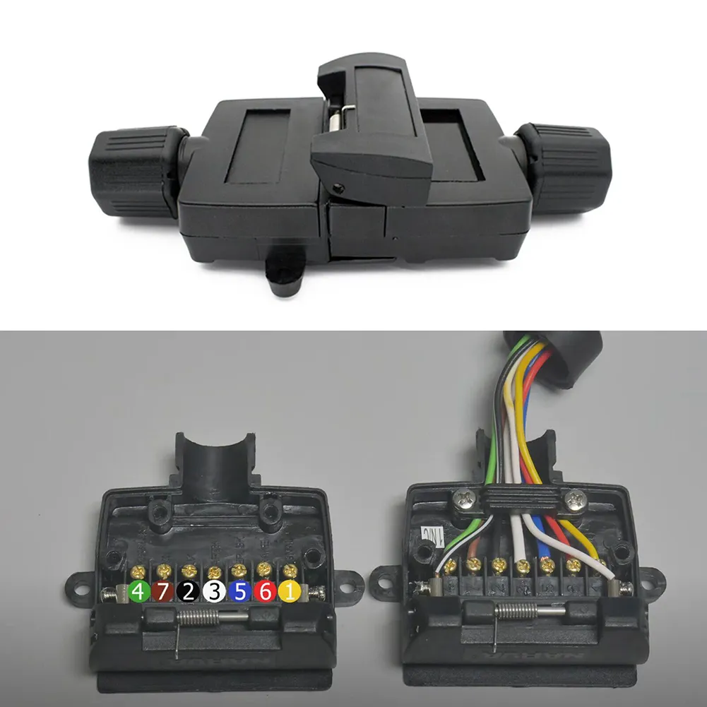 Male Female Electrical Connectors 7 Pin Flat Trailer Plug Socket Set ...