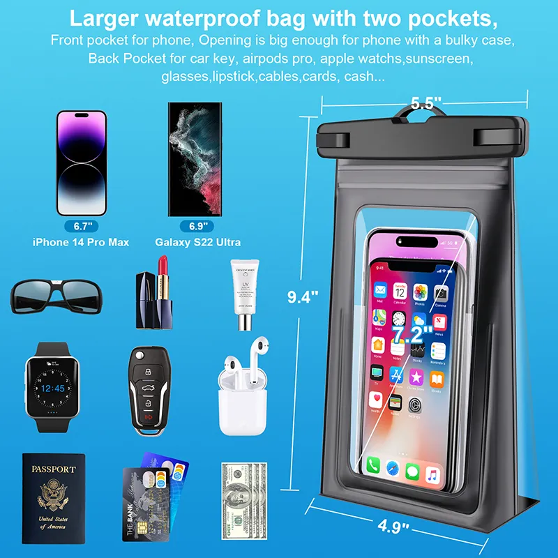 HAISSKY IPX8 Waterproof Phone Pouch | For iPhone, Samsung, Xiaomi ...