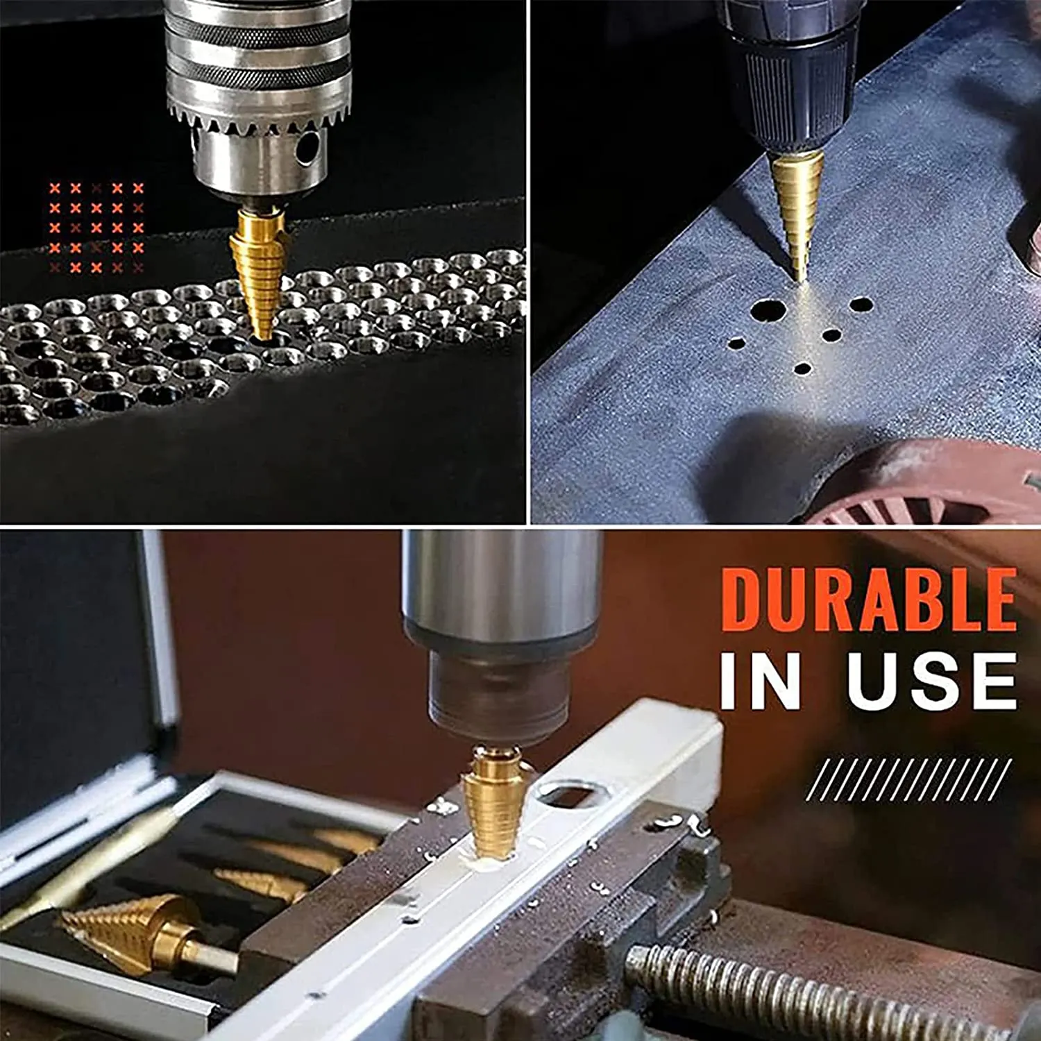 Titanium Step Drill Bit Set 3-32mm Milling Cutter for Woodworking and ...